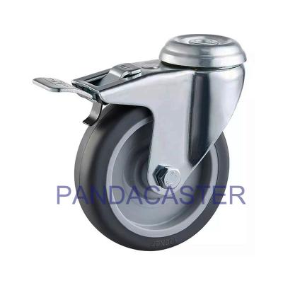 China Gray Non Marking Rubber Casters 100mm 4 INCH With Dual Lock for sale