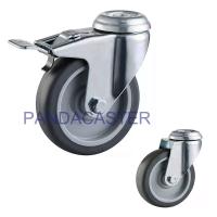 China Gray Non Marking Rubber Casters 100mm 4 INCH With Dual Lock for sale