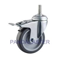 China 100mm Institutional Casters Rubber Wheels TPR Castors With Dual Lock for sale