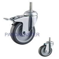 China 100mm Institutional Casters Rubber Wheels TPR Castors With Dual Lock for sale