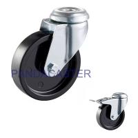 China Bolt Hole Institutional Casters 100MM Black Polypropylene Wheels For Carts for sale