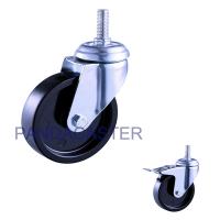 China 176Lbs 80Kg Institutional Casters Black Polypropylene 100mm Trolley Wheels for sale