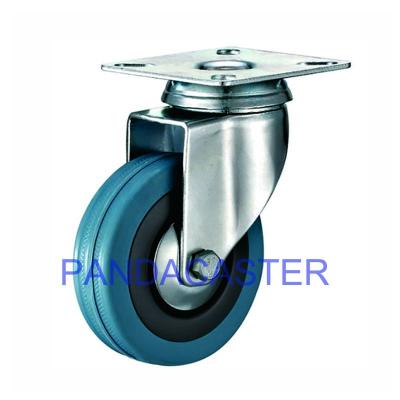 China Light Duty Institutional Casters Gray 3 Inch Swivel Caster Rubber Wheels for sale