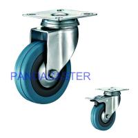 China Light Duty Institutional Casters Gray 3 Inch Swivel Caster Rubber Wheels for sale