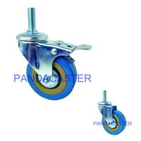 China Threaded Rod Swivel PVC 75mm Castor Wheel With Lock Brake for sale