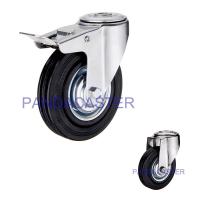 China Furniture / Trolleys Industrial Caster Wheels With Total Brake Device for sale