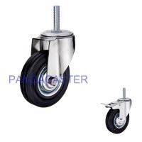 China Black 100mm Industrial Swivel Casters , 4 Inch Stem Caster Wheels for sale