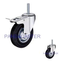 China Durable Industrial Caster Wheels  4 Threaded Stem Swivel Caster With Total Brake for sale