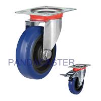 China 125mm Industrial Caster Wheels 150Kg Super Elastic Rubber Wheels for sale