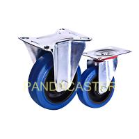 China 125mm Industrial Caster Wheels 150Kg Super Elastic Rubber Wheels for sale