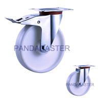 China PP Industrial White Castor Wheels , 5 Inch Casters With Brakes for sale
