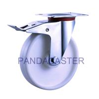 China PP Industrial White Castor Wheels , 5 Inch Casters With Brakes for sale