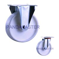 China 5 Inch White PP Polypropylene Wheel Top Plate Fixed Rigid Industrial Castors for sale