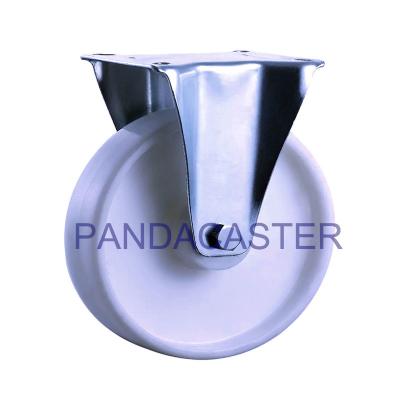 China 5 Inch White PP Polypropylene Wheel Top Plate Fixed Rigid Industrial Castors for sale