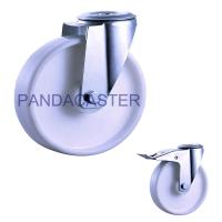 China 5 Inch White Polypropylene PP Wheel Bolt Hole Swivel Industrial Castors for sale