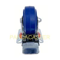 China Blue Industrial Trolley Wheels , 80mm Swivel Wheel Caster With Dual Lock for sale