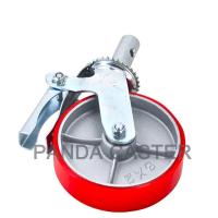 China 8 Inch Scaffold Castor Wheels Polyurethane Tread Iron Core With Insert Rod for sale