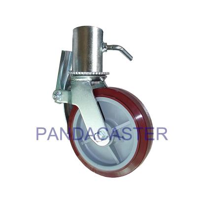 China PU Tread Polyurethane Swivel Caster , 8in Caster Wheels For Scaffolding for sale