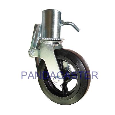 China Heavy Duty Castors Wheels , Black Rubber 8 Scaffold Casters Wheels for sale