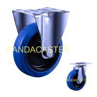 China 5 Inch Rubber Caster Wheels , 440Lbs Euro Style Industrial Swivel Casters for sale