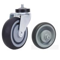 China Swivel Shopping Cart Casters Thermoplastic Rubber Wheels 40Kg Load Capacity for sale