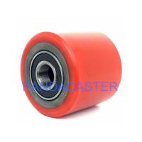 China Red 80mm Pallet Jack Roller Wheels , Pallet Truck Rollers Polyurethane for sale