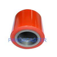 China Red 80mm Pallet Jack Roller Wheels , Pallet Truck Rollers Polyurethane for sale