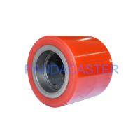 China Red 80mm Pallet Jack Roller Wheels , Pallet Truck Rollers Polyurethane for sale