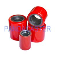 China Polyurethane / PU Pallet Truck Roller Wheels Red 80*93mm for sale