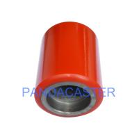 China Polyurethane / PU Pallet Truck Roller Wheels Red 80*93mm for sale