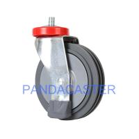 China Gray Shopping Cart Casters 125mm 5 Inch Threaded Stem Casters for sale