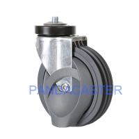 China 5 Inch Four Clips Polyurethane Swivel Caster Wheels For Shopping Cart for sale
