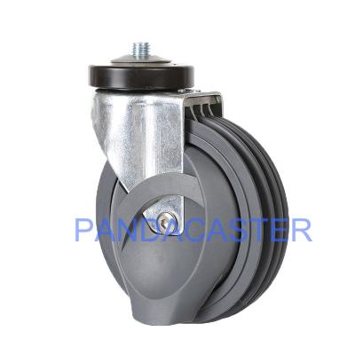 China 5 Inch Four Clips Polyurethane Swivel Caster Wheels For Shopping Cart for sale