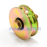 China 4 Inch Sliding Gate Wheels U Type Grooved Roller With Bolts And Nuts for sale