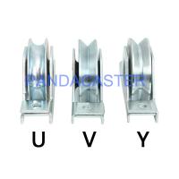 China Roller Sliding Gate Wheels 80mm U Type Groove Double Bearing Rigid Castor Wheel for sale