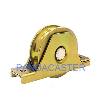 China Roller Sliding Gate Wheels 80mm U Type Groove Double Bearing Rigid Castor Wheel for sale