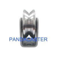 China Fixed Sliding Gate Wheels 73mm Y Grooved Steel Track Rollers for sale