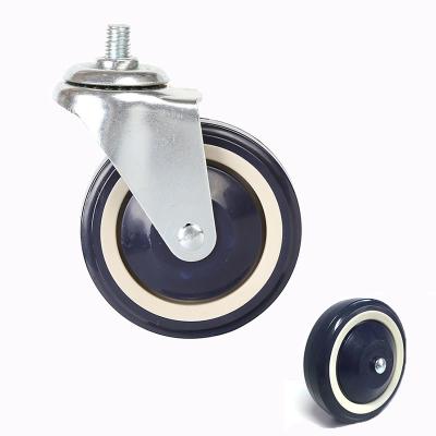 China PU Tread 4 Inch Caster Wheel 100mm Shopping Trolley Castors for sale