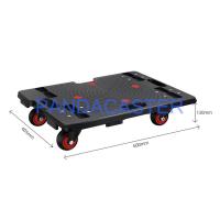 China Black 150KG Hand Platform Truck 600*405mm Plastic Platform Dolly With 4 Casters for sale