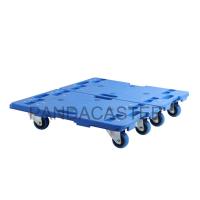 China Black 150KG Hand Platform Truck 600*405mm Plastic Platform Dolly With 4 Casters for sale