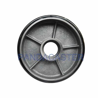 China Black Polyurethane Pallet Jack Wheels 7 Inch 180*50mm For Pallet Trucks for sale