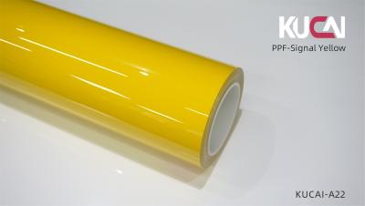 China TPU Signal Yellow Paint Protection Film 7.5 Mil Thickness with 5-Year Warranty | Self-Healing Hydrophobic Car Wrap for sale