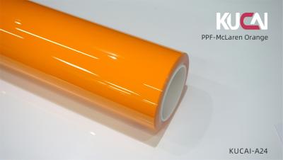 China McLaren Orange TPU Paint Protection Film 7.5 Mil Thickness with 5-Year Warranty and Self-Healing Technology for sale