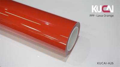 China TPU Lava Orange Paint Protection Film 7.5Mil Self-Healing Automotive Wrap with 5-Year Warranty for sale