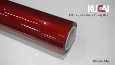 China Liquid Metallic Cherry Red Self-Healing PPF Film 7.5 Mil Thickness with 5-Year Warranty for sale