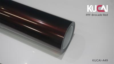 China Hydrophobic Brocade Red PPF Car Wrapping Film 7.5 Mil Self Healing Paint Protection for sale