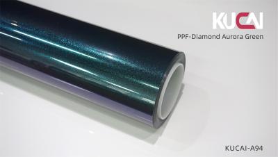 China Diamond Aurora Green TPU PPF Film 7.5 Mil Self Healing Car Paint Protection Roll for sale