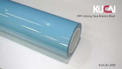 China Glossy Sea Breeze Blue Paint Protection Film TPU 7.5 Mil with 5-Year Warranty and Self-Healing Technology for sale