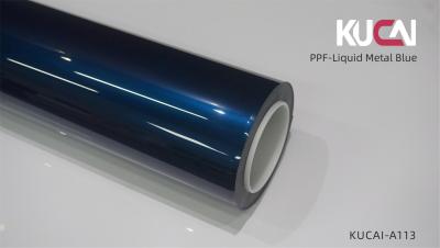 China Liquid Metal Blue PPF Car Wrapping Film 7.5 Mil Thickness with Self-Healing and Hydrophobic Properties for sale
