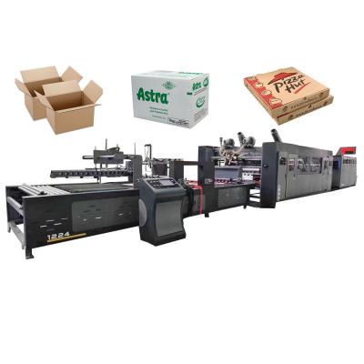 China 5 Colors Flexo Printing Slotting Die Cutting Machine With Folder Gluer Strapping Inline for sale